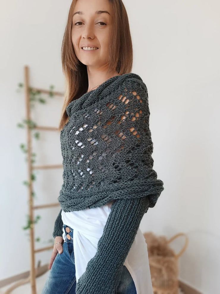 Knitted Cable Wrap, Shrugs For Women, Knitted Wrap – acelimosf.com