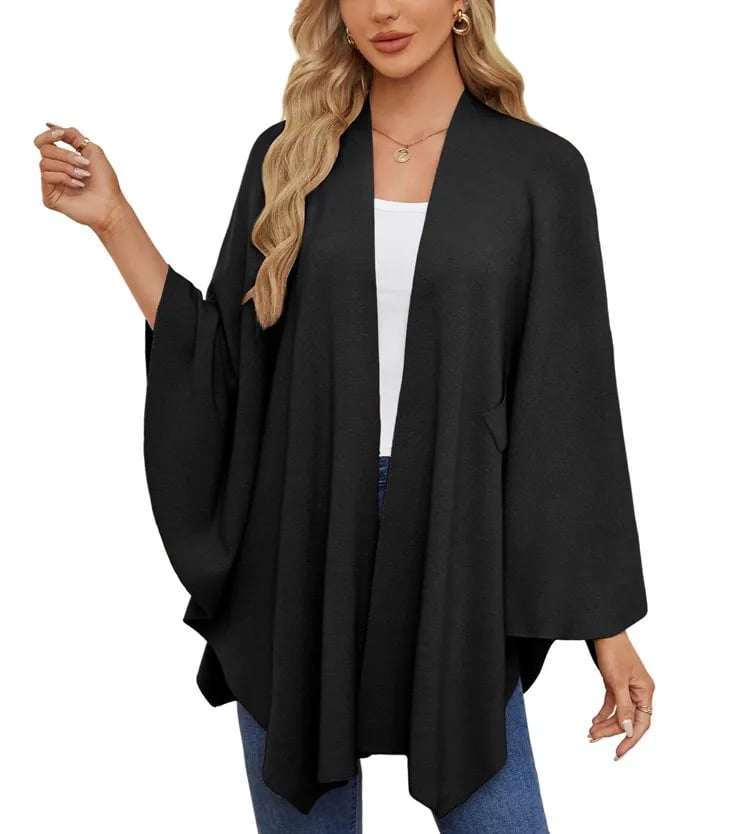 Autumn Women's Elegant Shawl Wraps Soft Open Front Poncho Sweater(Buy 2 ...