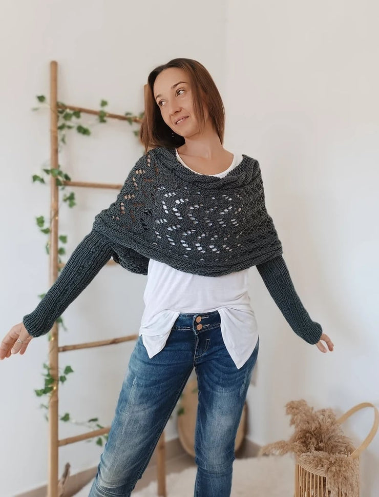 Knitted Cable Wrap, Shrugs For Women, Knitted Wrap – acelimosf.com